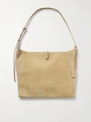 Polo Ralph Lauren Debossed Suede Shoulder Bag