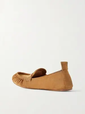 Acne Studios Distressed Suede Loafers - Brown