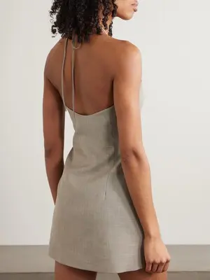 SIR. Solene Embellished Woven Halterneck Mini Dress