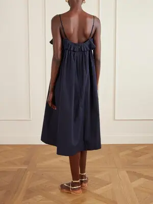 Sea Lois Ruffled Cotton-twill Midi Dress