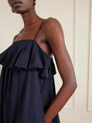 Sea Lois Ruffled Cotton-twill Midi Dress