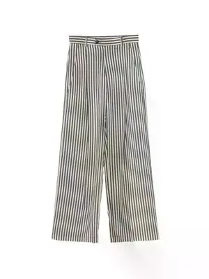 TELA Striped Button-fastening Trousers - Grey