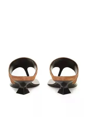 SERGIO ROSSI Buckled T-strap Sandals - Brown