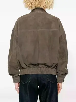 ARMA Frederica Suede Bomber Jacket - Brown