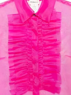P.a.r.o.s.h Sleeveless Ruffled Sheer Shirt - Pink