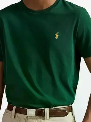 Polo Ralph Lauren Embroidered-logo Crewneck Cotton T-shirt - Green