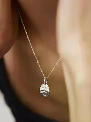 Monica Vinader Diamond Coin Pendant - Silver