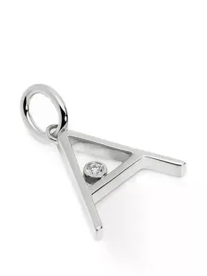 Monica Vinader Tone Initial Pendant With Crystal Embellishment - Silver