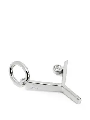 Monica Vinader Diamond Initial Pendant - Silver