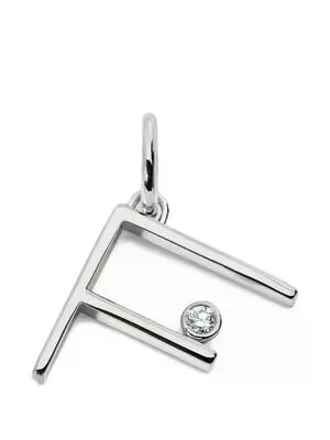 Monica Vinader Tone Solitaire Diamond Initial Pendant - Silver