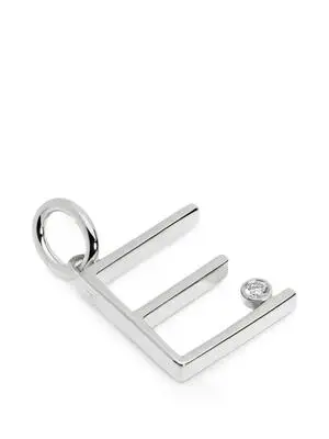 Monica Vinader Diamond Initial Pendant - Silver