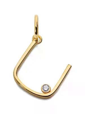 Monica Vinader Tone Diamond Initial Pendant - Gold