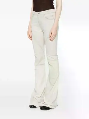 Rick Owens Bias Zip-up Flared Jeans - Neutrals