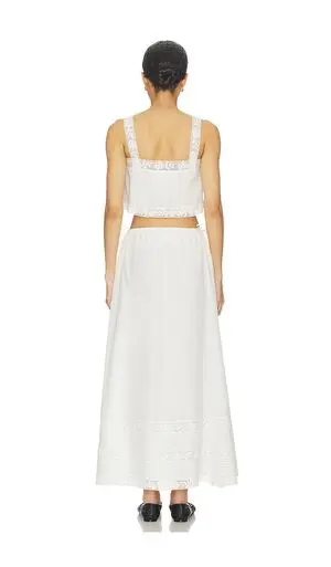 Saylor Elsie Lace Trim Linen Set