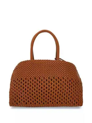 FERRAGAMO Woven Nappa Leather Handbag - Brown