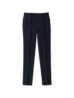 BOSS Pleated Virgin Wool Trousers - Blue