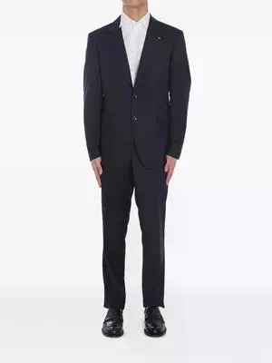Tagliatore Double-breasted Virgin Wool Suit - Blue