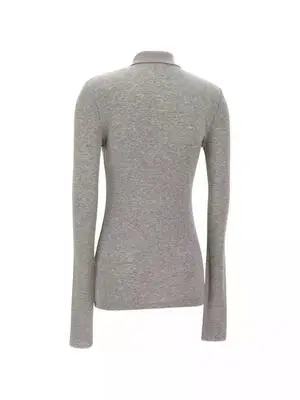 ENTIRE STUDIOS Ribbed Long-sleeve Polo - Grey