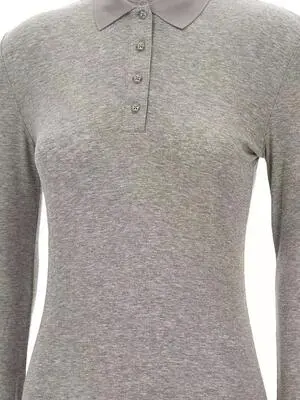 ENTIRE STUDIOS Ribbed Long-sleeve Polo - Grey