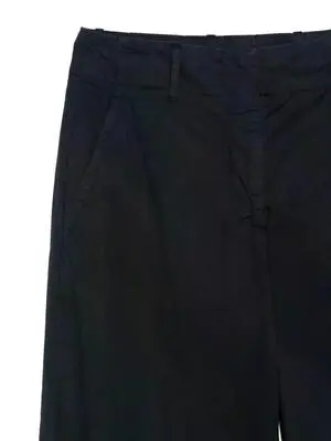 Incotex Navy Cotton Wide Leg Belt-loop Trousers
