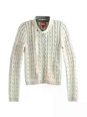 DIESEL® Cable Knit Zip Cardigan - Neutrals