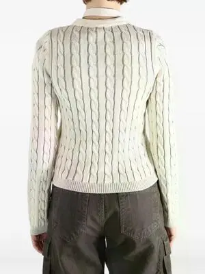DIESEL® Cable Knit Zip Cardigan - Neutrals