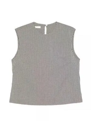 Incotex Sleeveless Gingham Top - Black