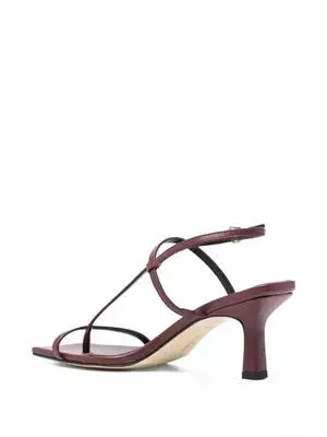 AeydĒ Strappy Square Toe Sandals - Red