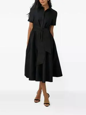 TOCCIN Megan Tie-front Shirt Dress - Black