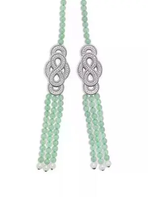 Shanghai Tang Infinite Knot Necklace With Jade Green Zirconia