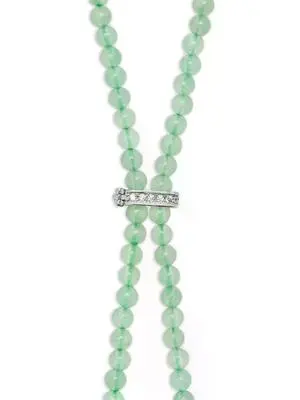 Shanghai Tang Infinite Knot Necklace With Jade Green Zirconia