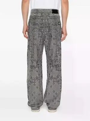 Amiri Bandana Baggy Jeans - Grey