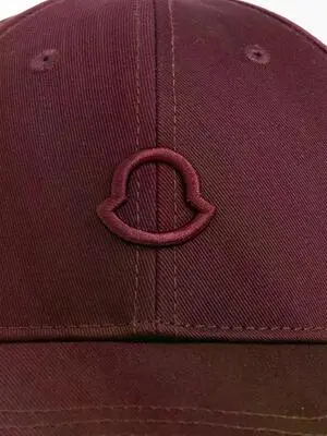 Moncler Baseball Cap With Tonal Logo Appliqu - Red