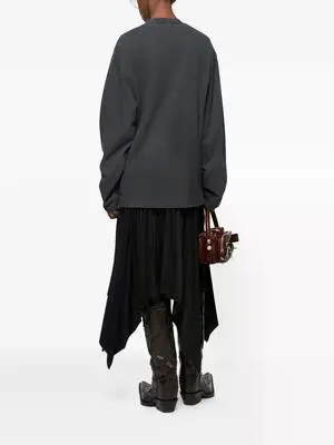 Acne Studios Logo Embroidered Long-sleeve Cotton Piqué T-shirt