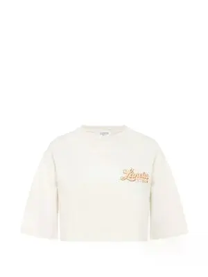 LANEUS Graphic Print Cropped T-shirt