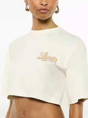 LANEUS Graphic Print Cropped T-shirt