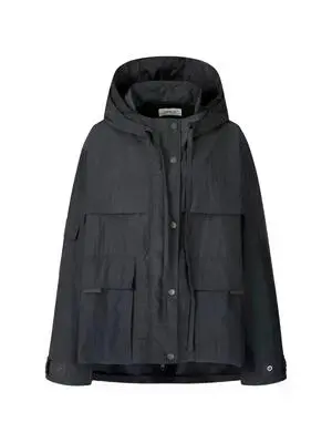 STUDIO TOMBOY Utility Hooded Jacket With Zip And Button Fastening - Grey