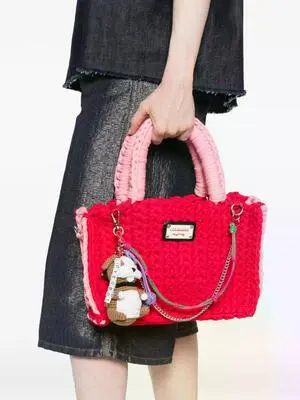 CHARLES JEFFREY Logo-plaque Crocheted Tote Bag