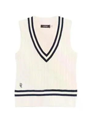 Ralph Lauren Striped Cable-knit V-neck Vest
