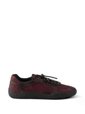 Prada Prada Speedrock Mesh Fabric Sneakers Red