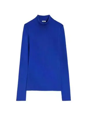 JIL SANDER Mock Neck Ribbed Knit Jumper