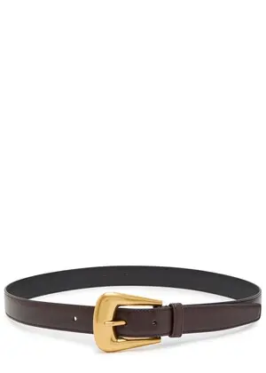 Saint Laurent Leather Belt - Chocolate