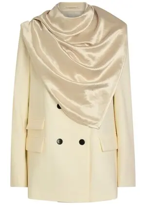 Maria Mcmanus Maria McManus Double-Breasted Wool Blazer Ivory
