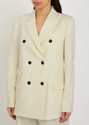 Maria Mcmanus Double-breasted Wool Blazer - Ivory