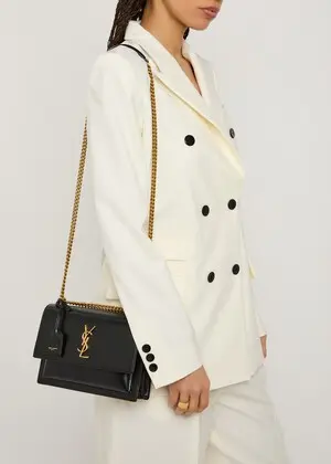 Saint Laurent Sunset Leather Cross-body Bag - Black