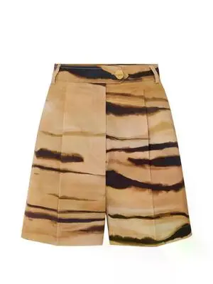 Elisabetta Franchi Drill Tiger Print Shorts