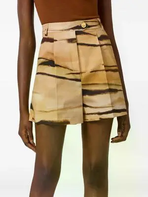 Elisabetta Franchi Drill Tiger Print Shorts