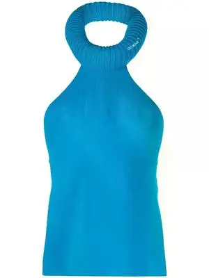 Off-White Ribbed Halterneck Tube Top