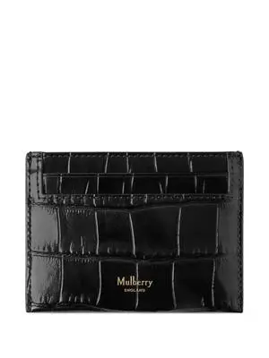 Mulberry Embossed-leather Card Holder - Black