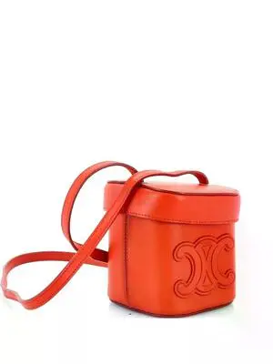Celine Cuir Triomphe Leather Small Bucket Bag - Red